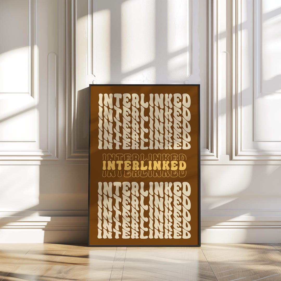 Interlinked Typography Print, Friendship Poster, Romantic Wall Art ...