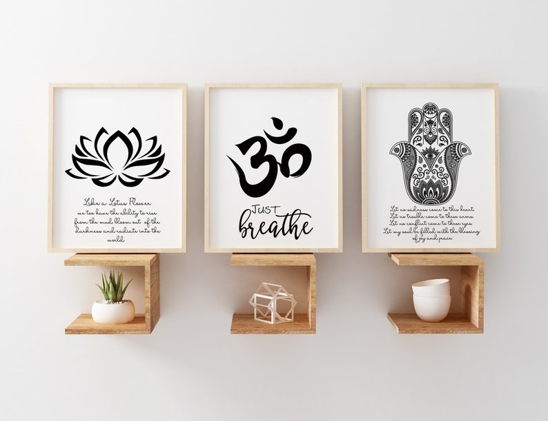 Large Yoga Quote Wall Decor, Spiritual Gift Art Prints, Inspirational ...