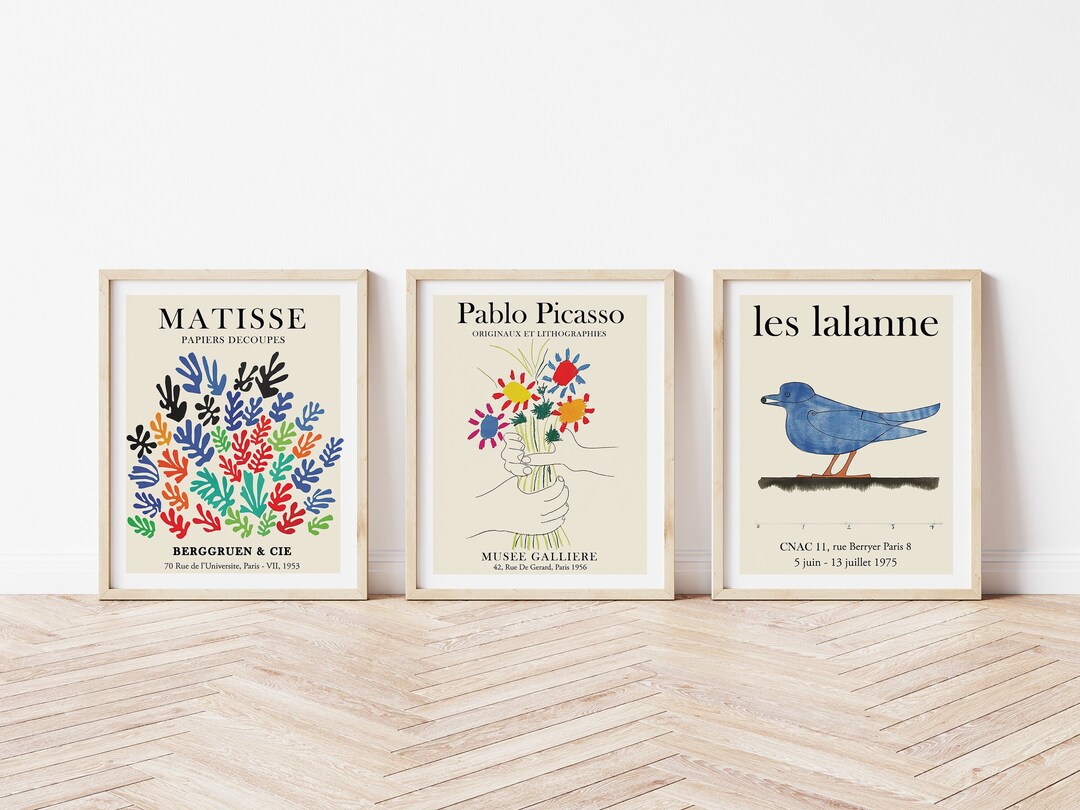 Famous Gallery Wall Set Prints, Floral Print Set, Matisse Exhibition ...