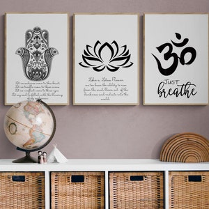 Large Yoga Quote Wall Decor, Spiritual Gift Art Prints, Inspirational ...