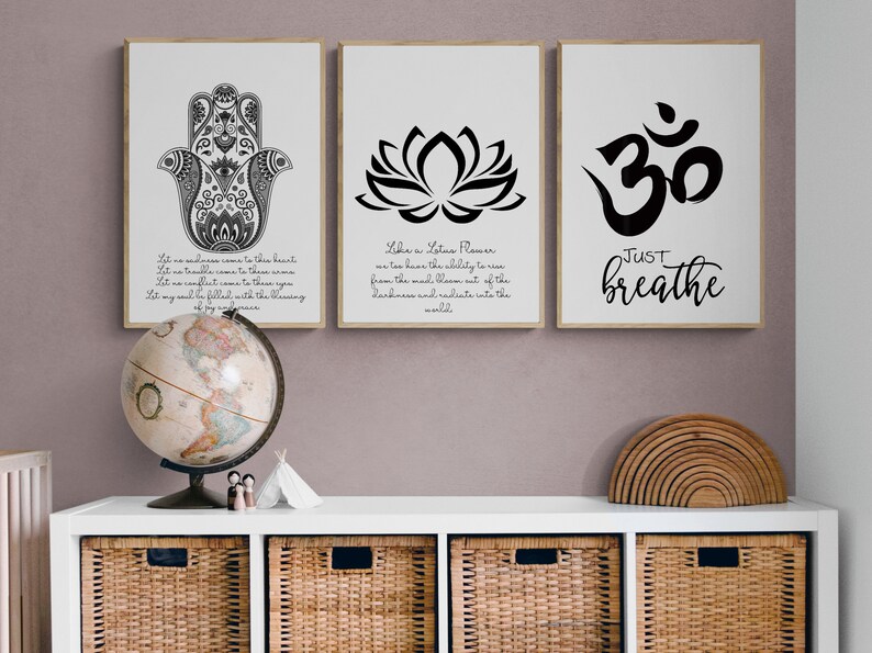Large Yoga Quote Wall Decor, Spiritual Gift Art Prints, Inspirational ...