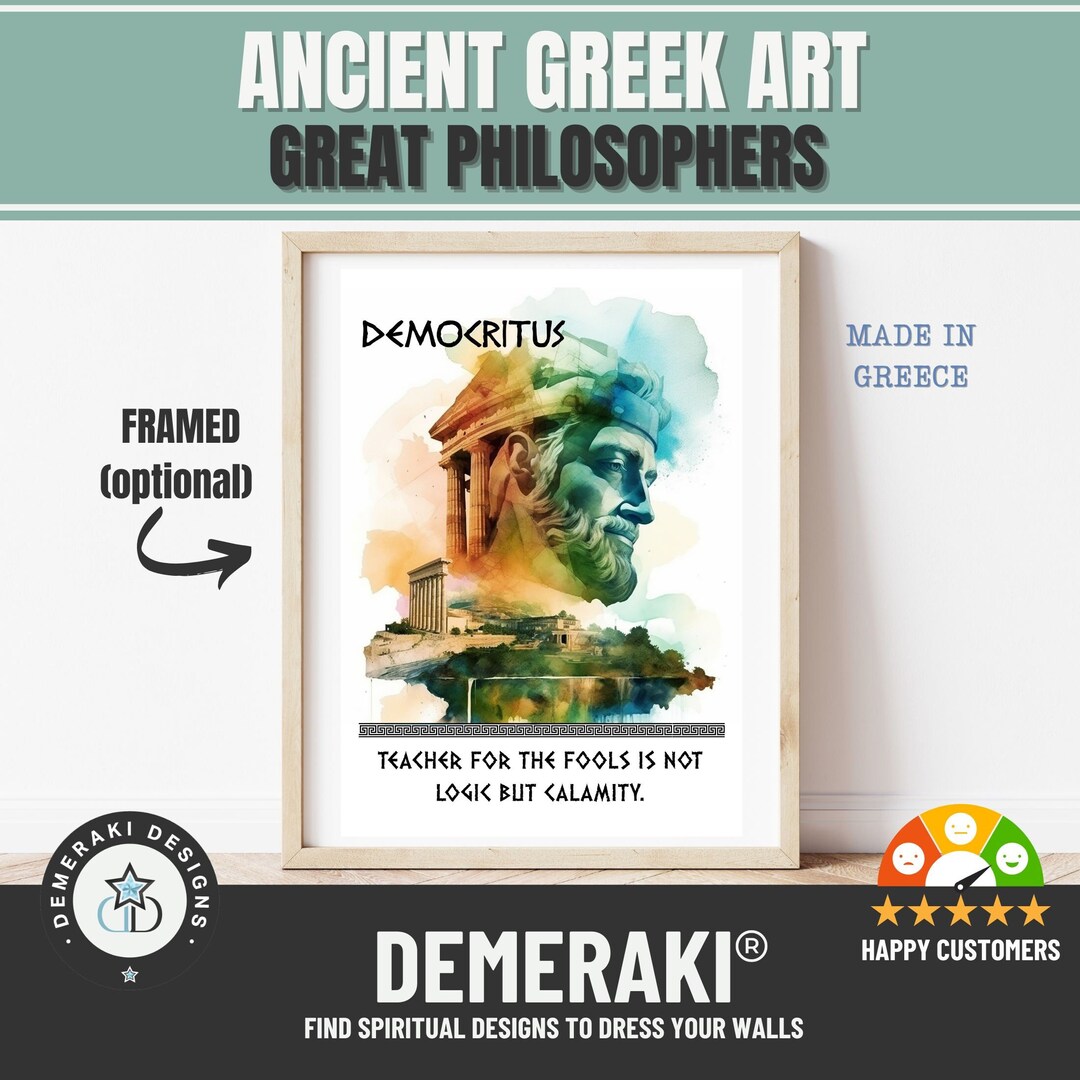 Democritus Quote Poster Philosophy Art Gift Stoic Wall Art - Etsy