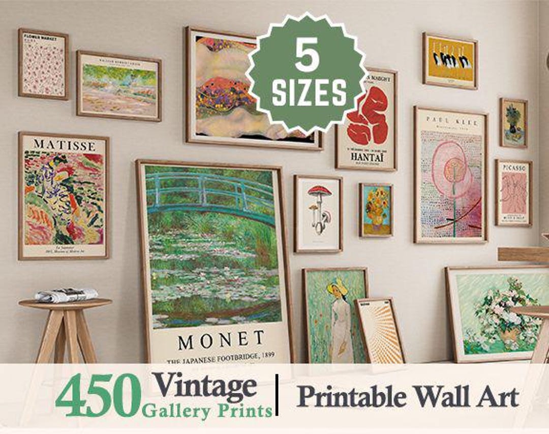 Vintage Gallery Wall Prints Set, 450 Museum Exhibition Posters ...