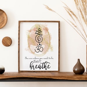 Motivational Yoga Quote Wall Decor, Yoga Art Print, Inspirational Wall ...
