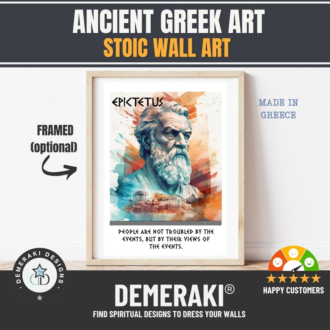 Stoicism Wall Art Print, Epictetus Stoic Philosophy Gift, Ancient Greek ...