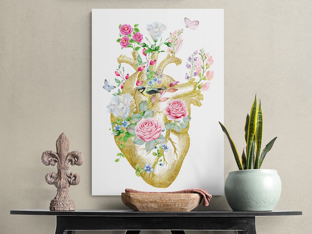 Anatomical Heart Poster, Nurse Wall Art, Anatomy Human Heart Print ...