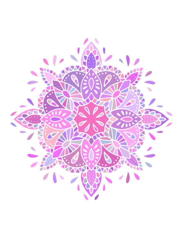 Pastel Mandala Wall Art Set of 6 Prints Geometric Wall Art - Etsy