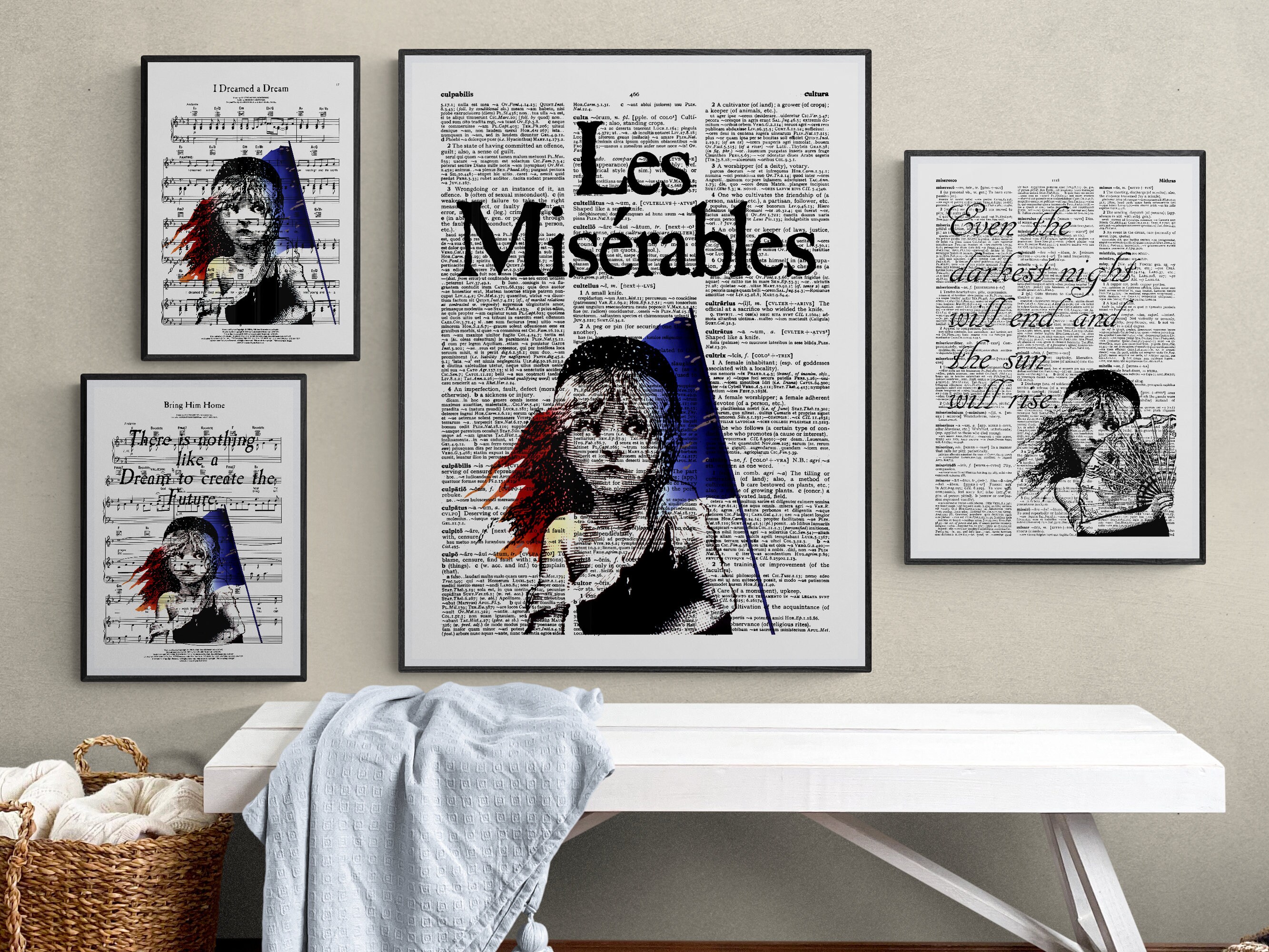 Les Miserables Poster, Typography Print, Music Poster, Cosette, Book ...