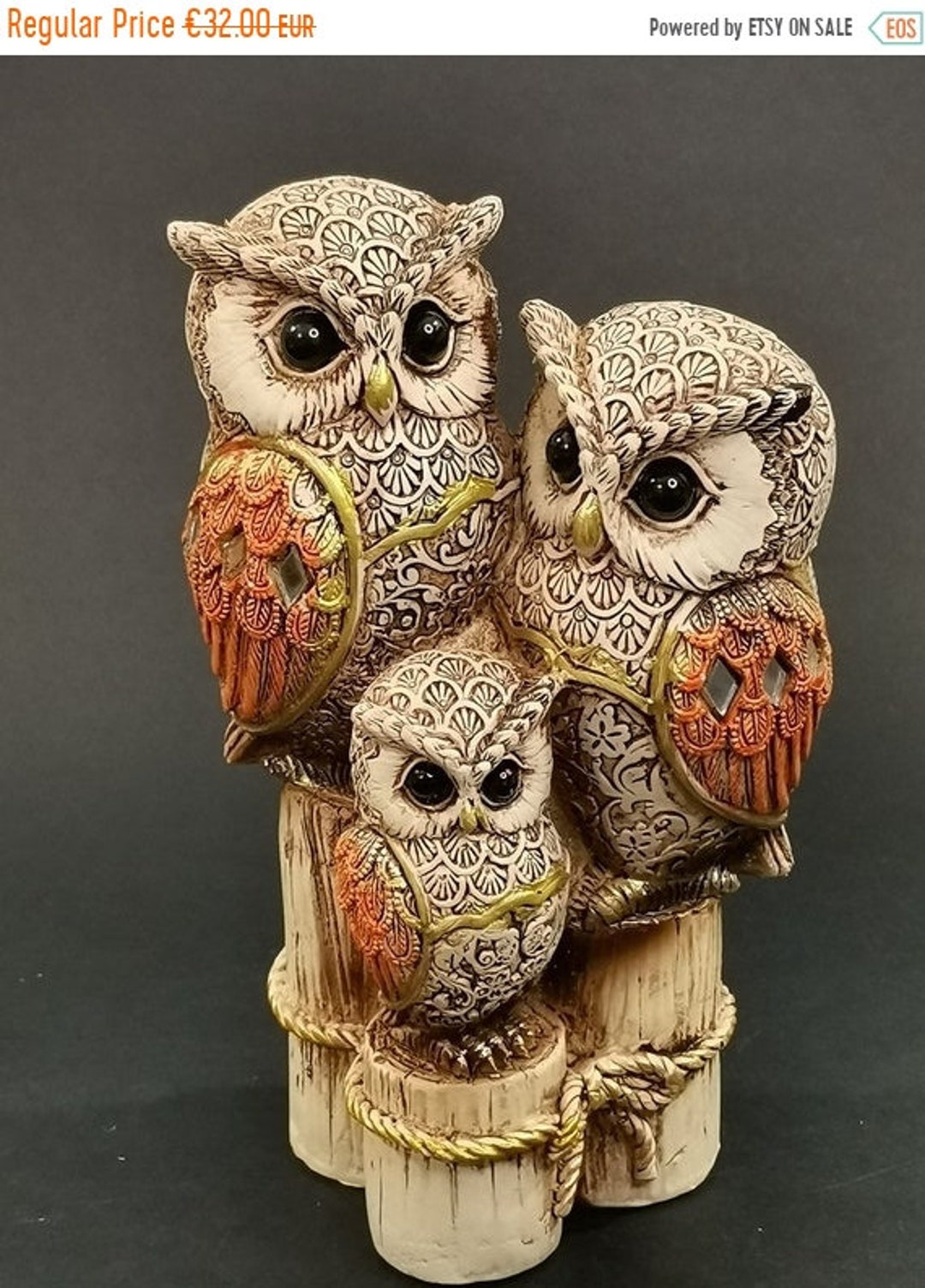 Owls Statue Owls Family Bird Sculpture Owls Figurine - Etsy