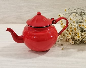 Red Coffee Pot | Etsy