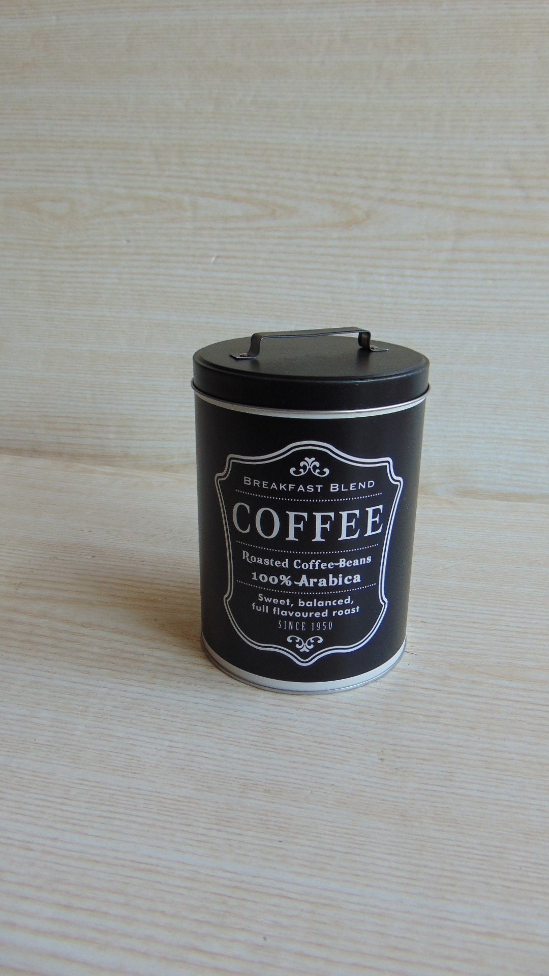 Vintage Style Coffee Tin Box, Coffee Tin Box With Lid, Round Metal ...