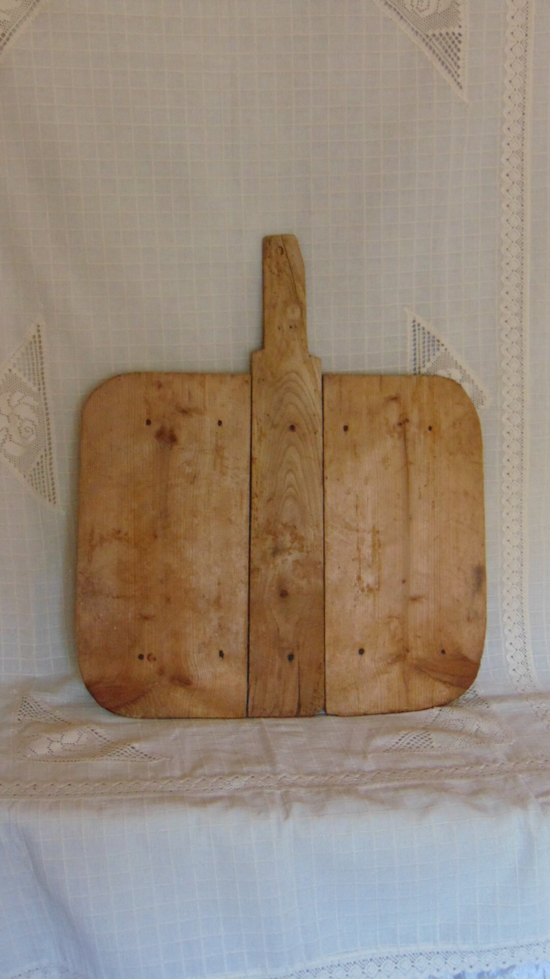 Antique Wooden Bread Board With Handle, Primitive Bakery Dough Board ...