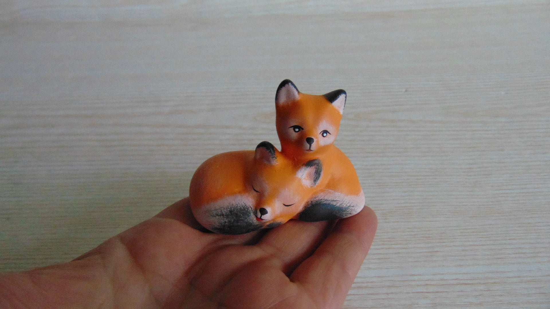 Foxes Figurine Mini Foxes Figure Small Ceramic Statue - Etsy