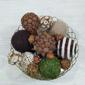 Set of 12 Decorative Balls, Bowl Fillers, Vase Fillers Orbs , Rustic ...