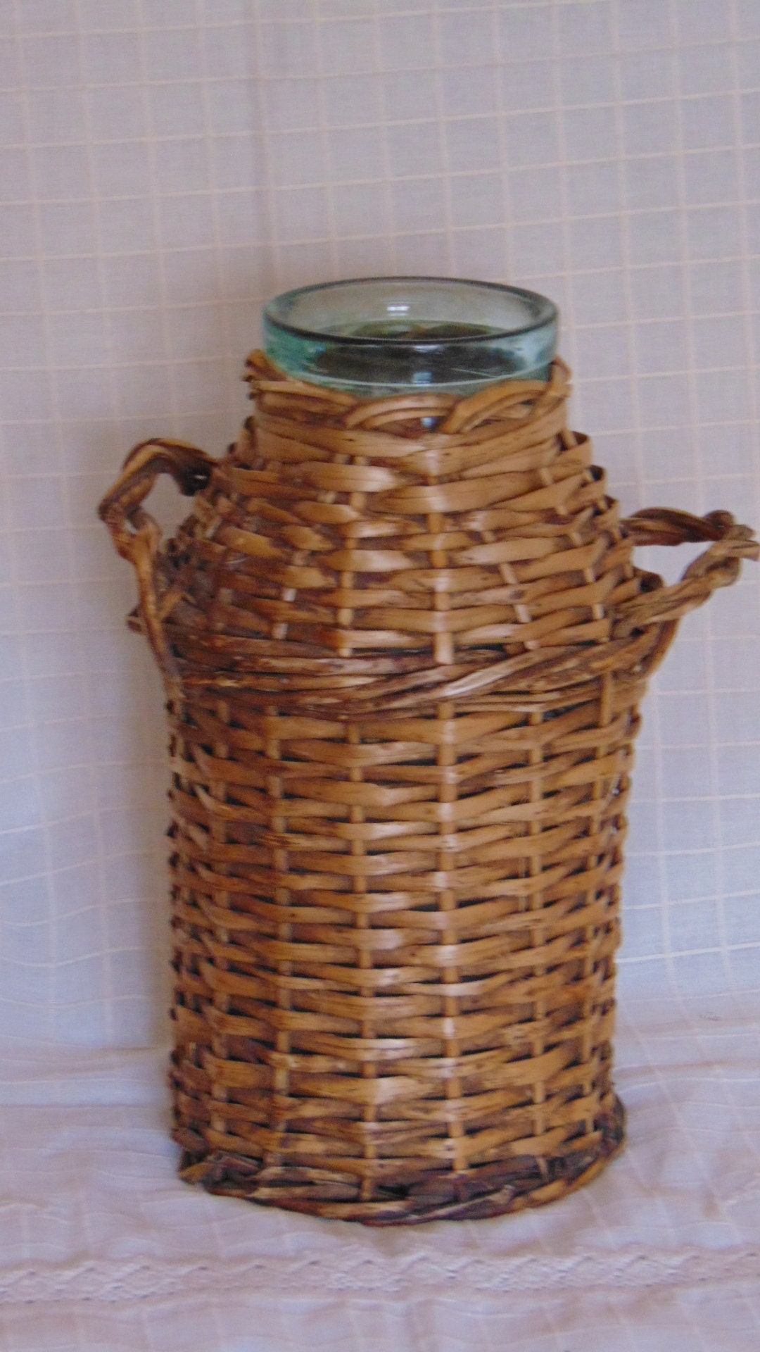 Vintage Wicker Glass Jar 3 L Old Wicker Jar Large Wrapped - Etsy UK