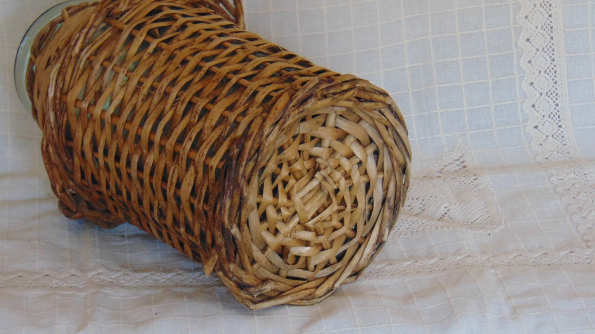 Vintage Wicker Glass Jar 3 L Old Wicker Jar Large Wrapped - Etsy UK