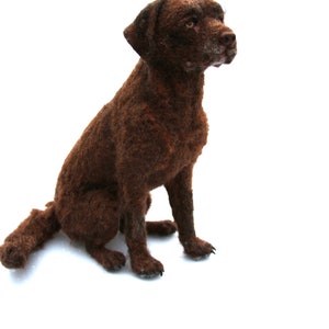 Needle Felted Wool Sculpture of a Chocolate Labrador Retriever (lab) - Etsy
