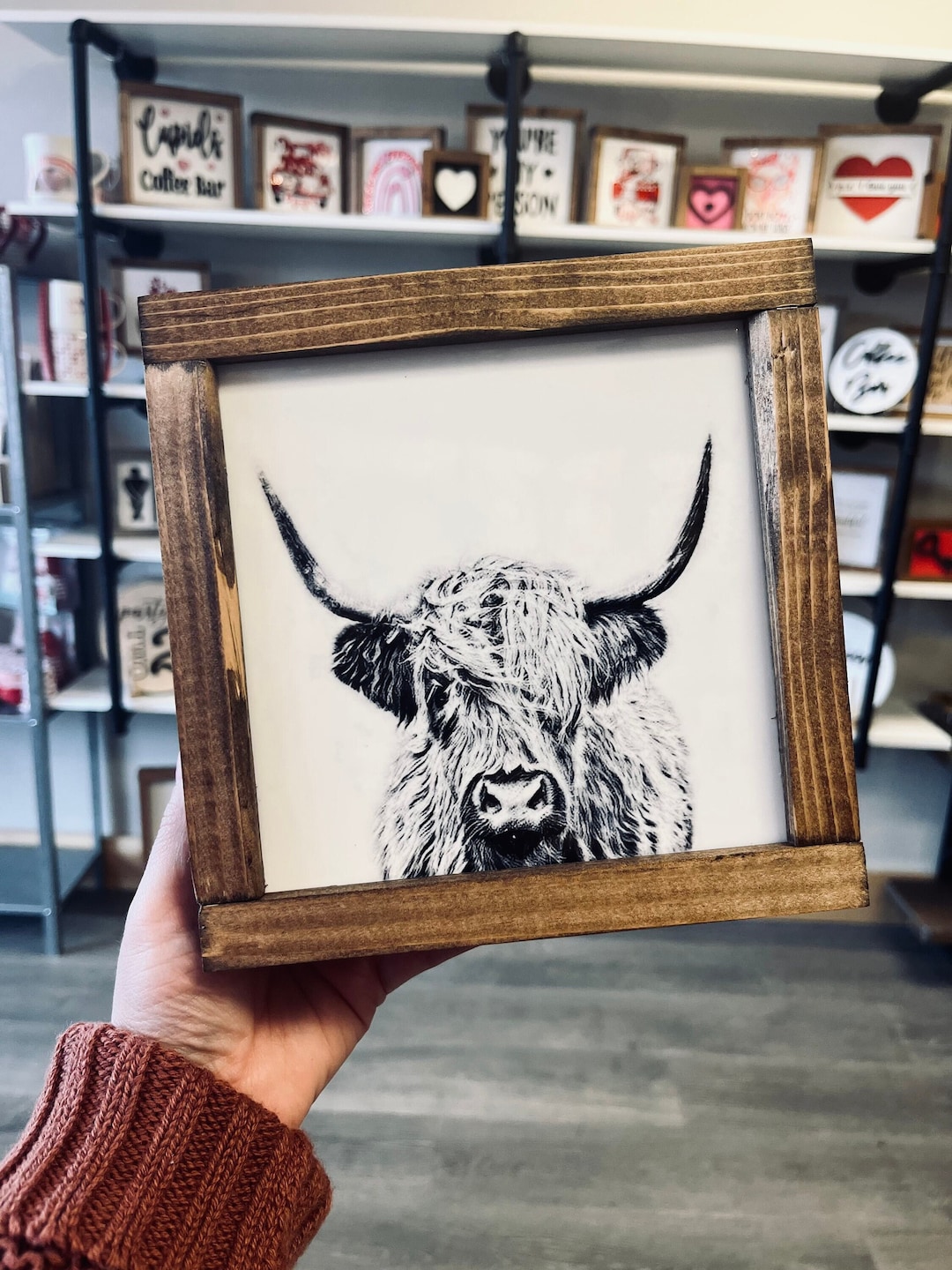 Highland Cow Sign | Highland Cow Art | Subway Tile Sign | Farmhouse ...