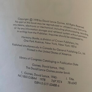 David Lance Goines Poster Book 1978 Harmony Books Published Vintage - Etsy