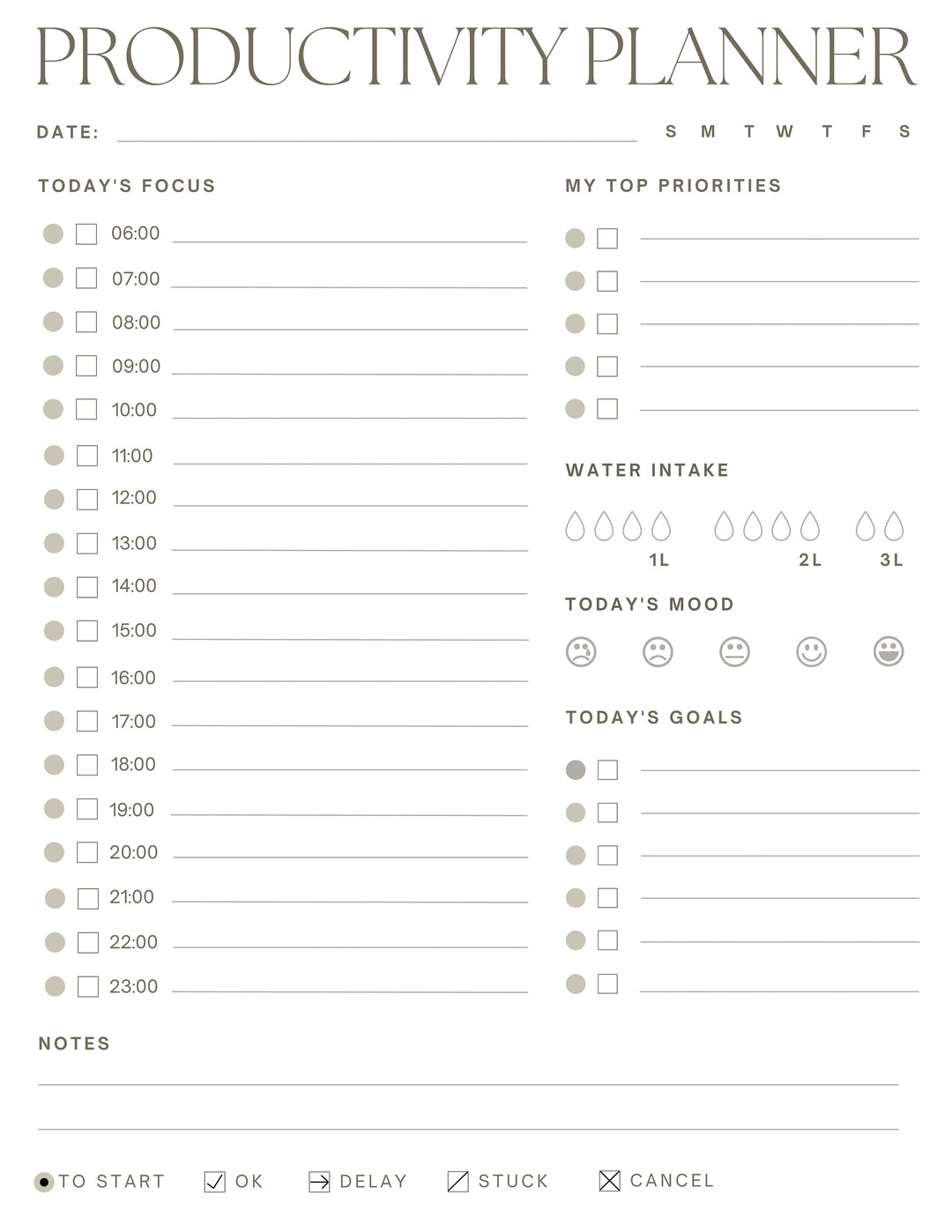 Digital Copy to Print of Productivity Planner - Etsy