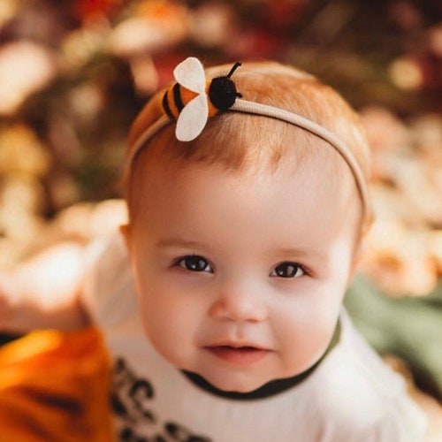 Bumble Bee Headband Baby Girl Sculpted Black Gold Fabric | Etsy