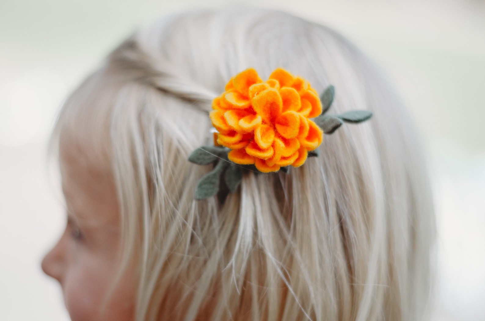 Marigold Felt Flower Headband Marigold Hair Clip | Etsy