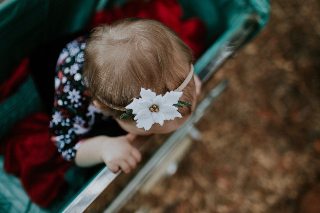 White Poinsettia Felt Flower Headband White Poinsettia Felt - Etsy