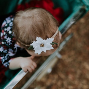 White Poinsettia Felt Flower Headband White Poinsettia Felt - Etsy