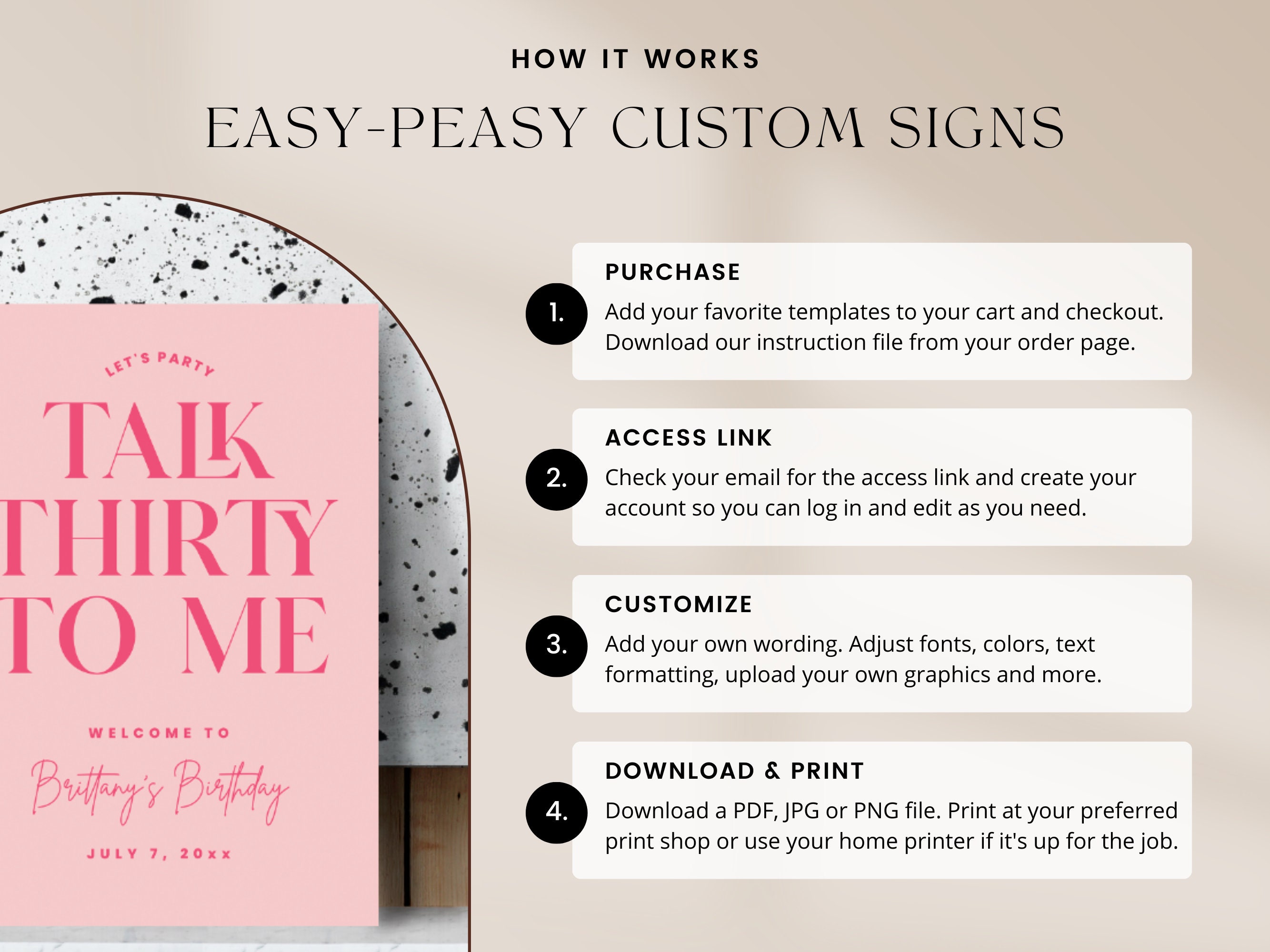 Talk Thirty to Me - Modern Fun Invitation and Sign, Minimal Simple 30th ...