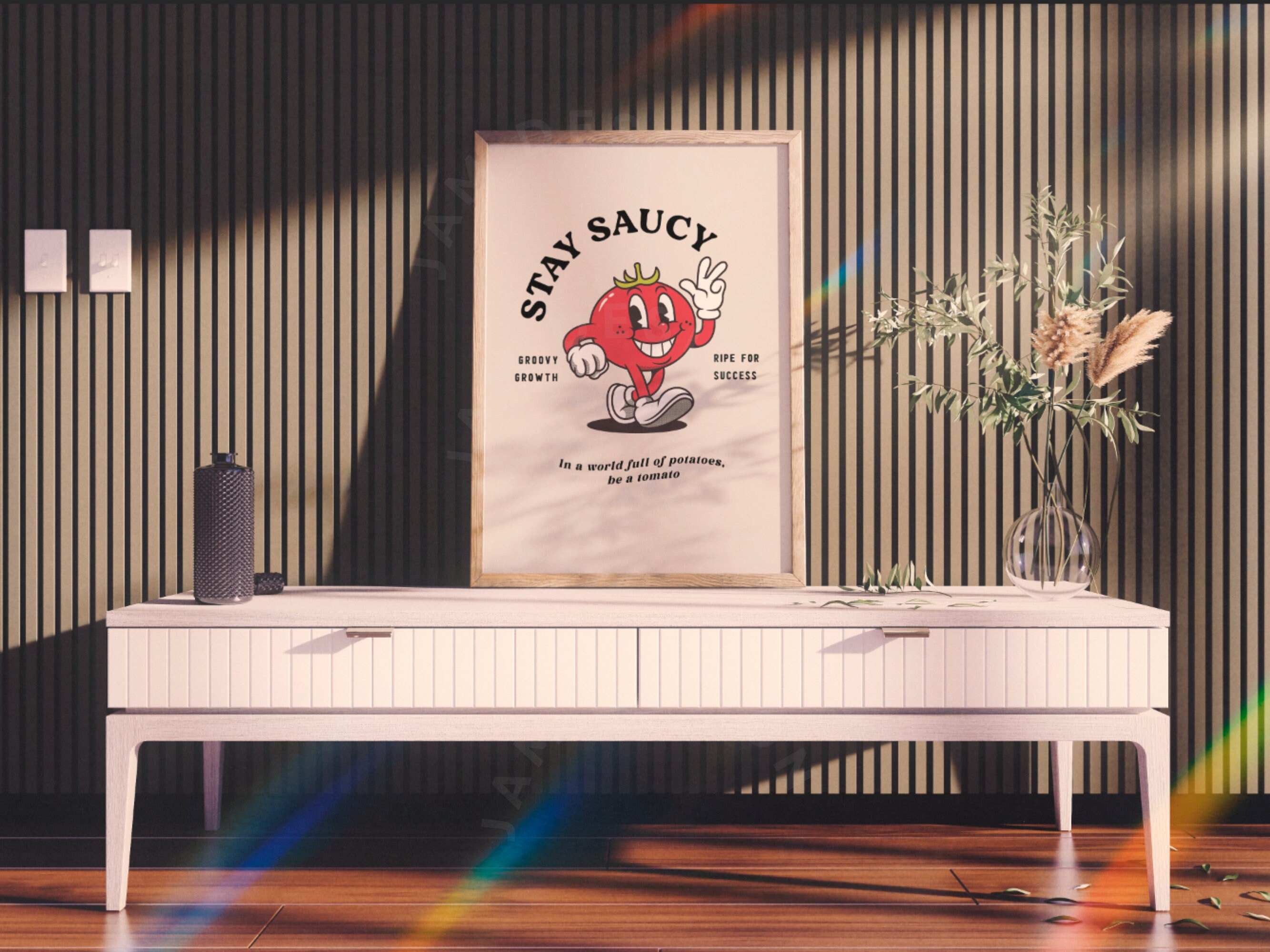 Stay Saucy, Vintage Tomato Character Retro Wall Decor, Digital Download ...