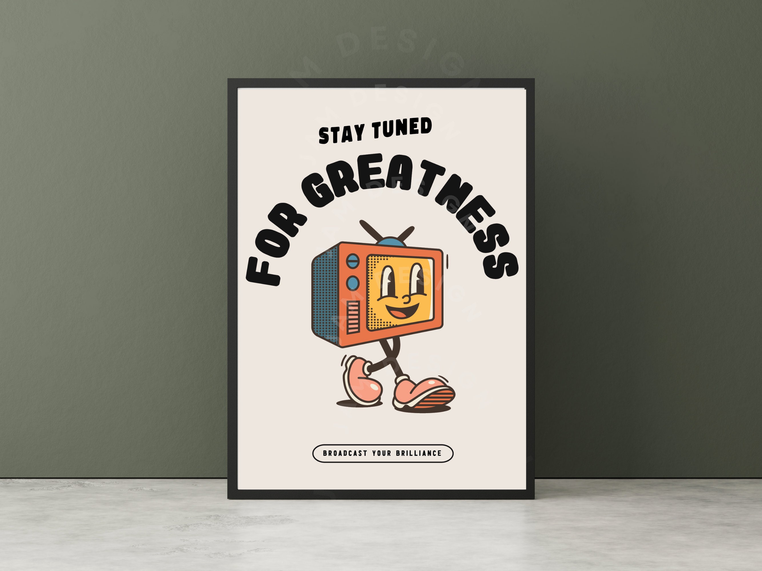 Retro TV - Digital Download Retro Art: Retro Character Inspirational ...