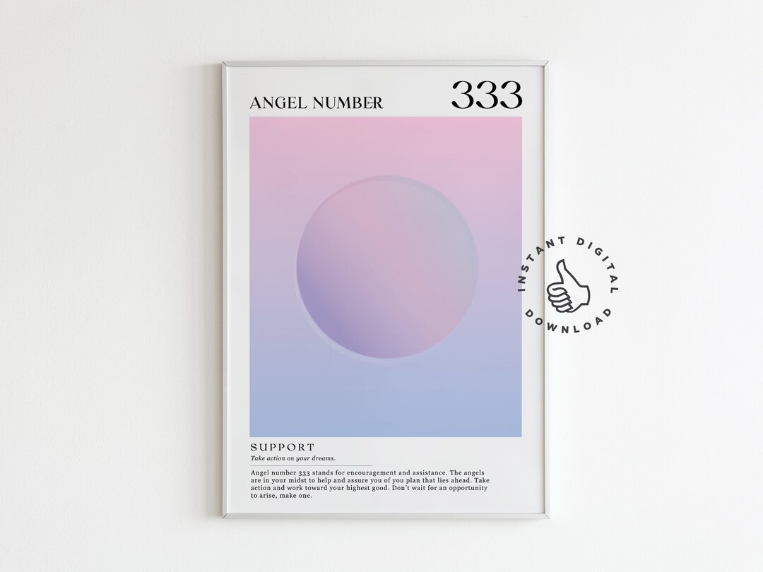 Angel Number Poster- 333 Support | Manifestation Wall, Printable Wall ...