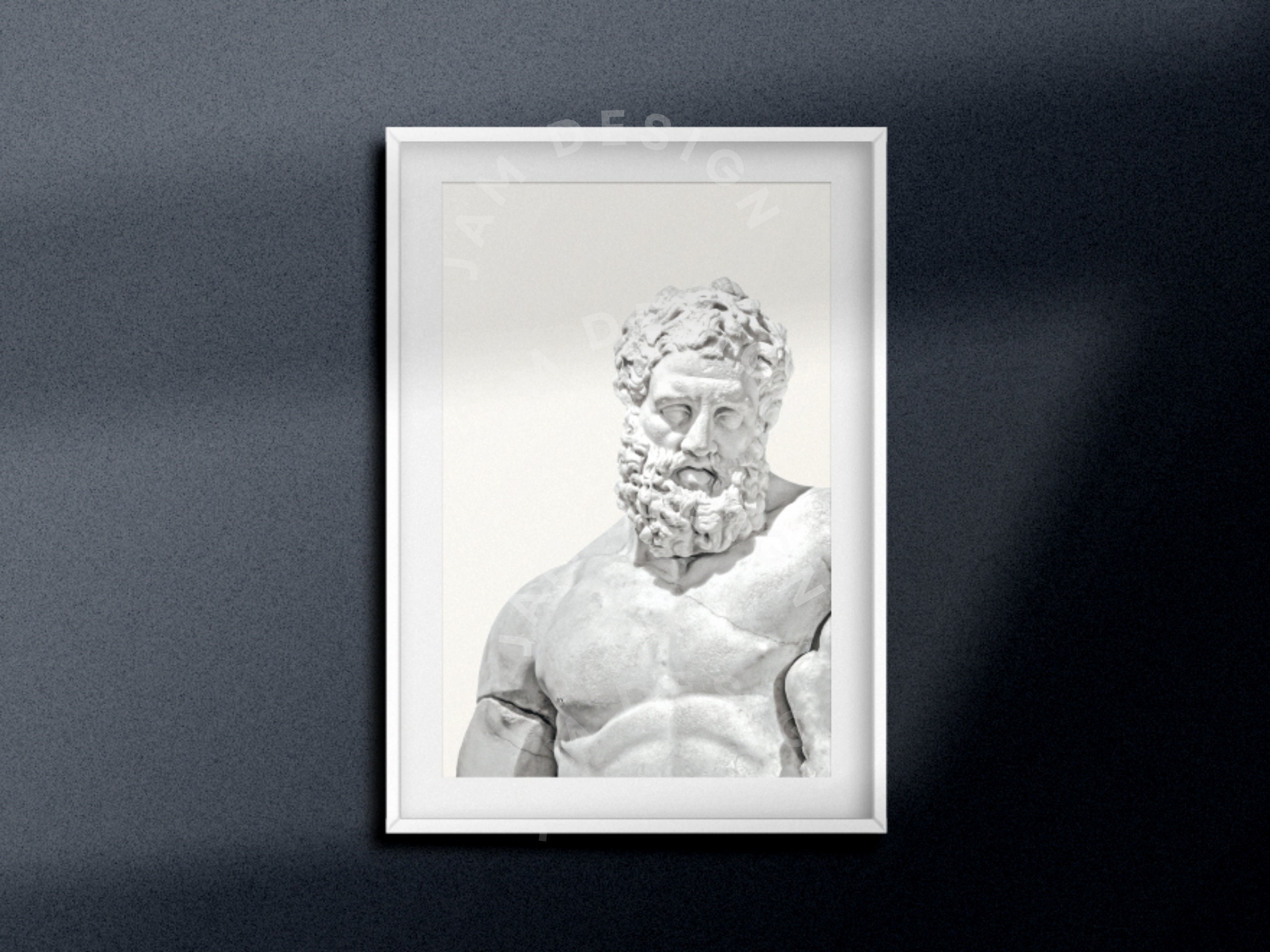 Zeus Greek God Statue Print, Beige - Ancient Greek Sculpture Print ...