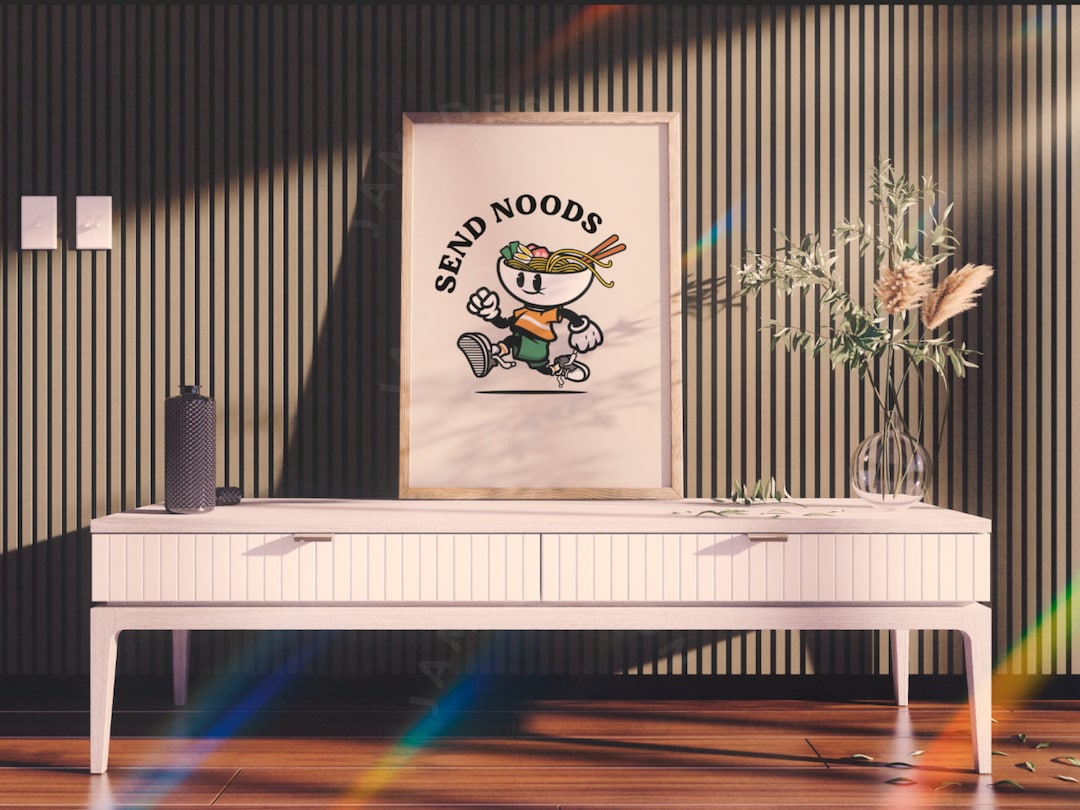 Send Noods, Ramen Character Bowl - Retro Wall Decor - Digital Download ...