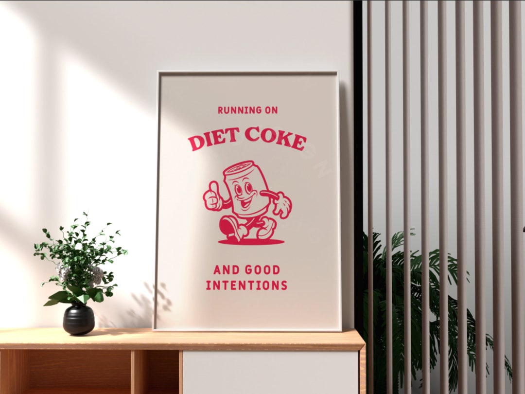 Diet Coke & Good Intentions - Retro Poster Art: Retro Character and ...
