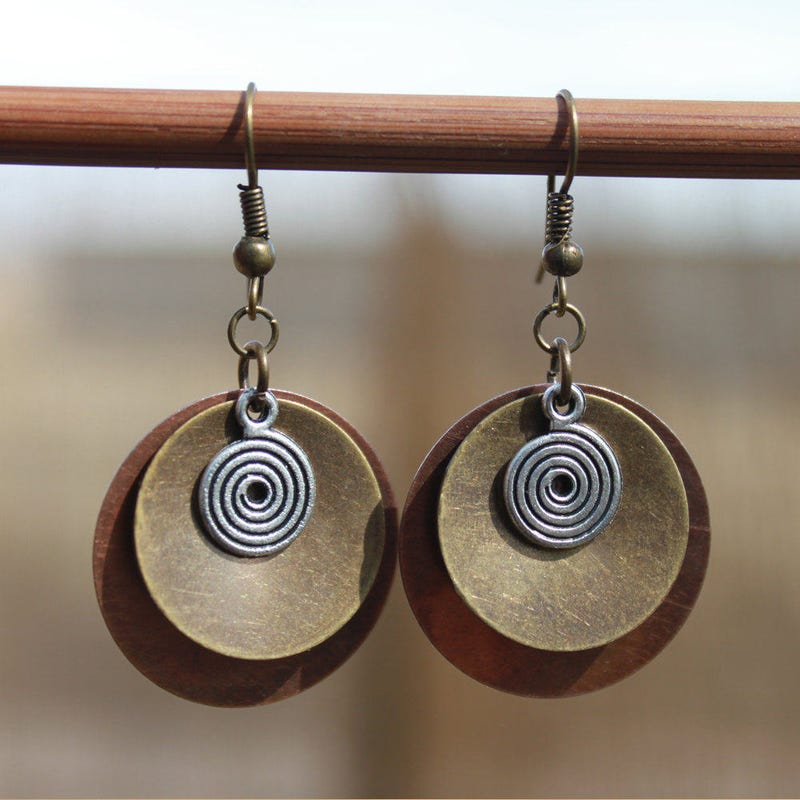 Rustic Earrings - Etsy