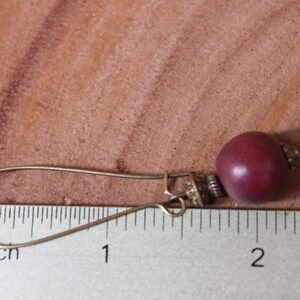Red Wood Earrings, Long Dangle Earrings, Drop Earrings, Boho Earrings ...