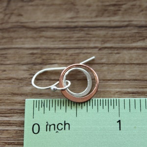 Rose Gold Vermeil Sterling Silver SMALL Circle Earrings Dangle - Etsy