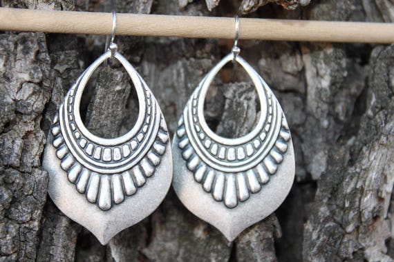 Boho Silver Earrings Dangle Earrings Boho Jewelry Bohemian | Etsy