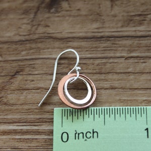Rose Gold Vermeil Sterling Silver SMALL Circle Earrings Dangle - Etsy