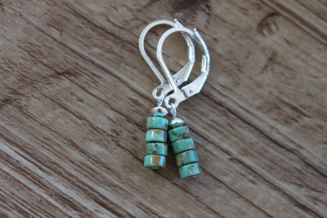 Tiny Turquoise Earrings Minimalist Dangle Earrings Drop Earrings Gift for Women - Etsy