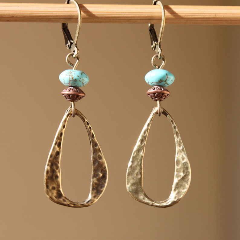 Turquoise Earrings Boho Earrings Dangle Earrings Drop Earrings Etsy
