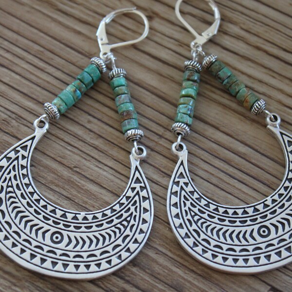 Silver Boho Earrings - Etsy