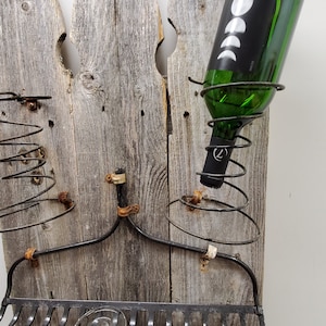 Rustic Wine Rack, Bottle Glass Holder, Farmhouse Decor, Upcycled Boards ...