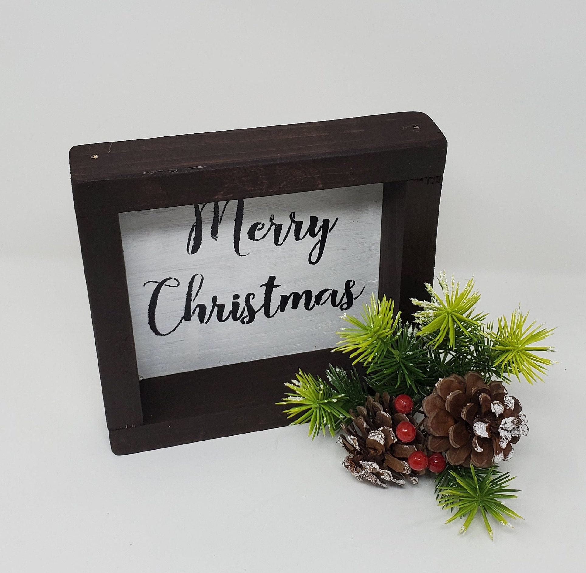 Christmas Decor, Shadow Box, Holiday Sign, Rustic Wood Accent, Gift for ...