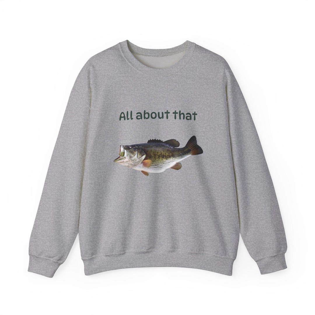 Fishing Bass Sweatshirt, Fisherman Crewneck Jumper, Outdoor Adventure ...