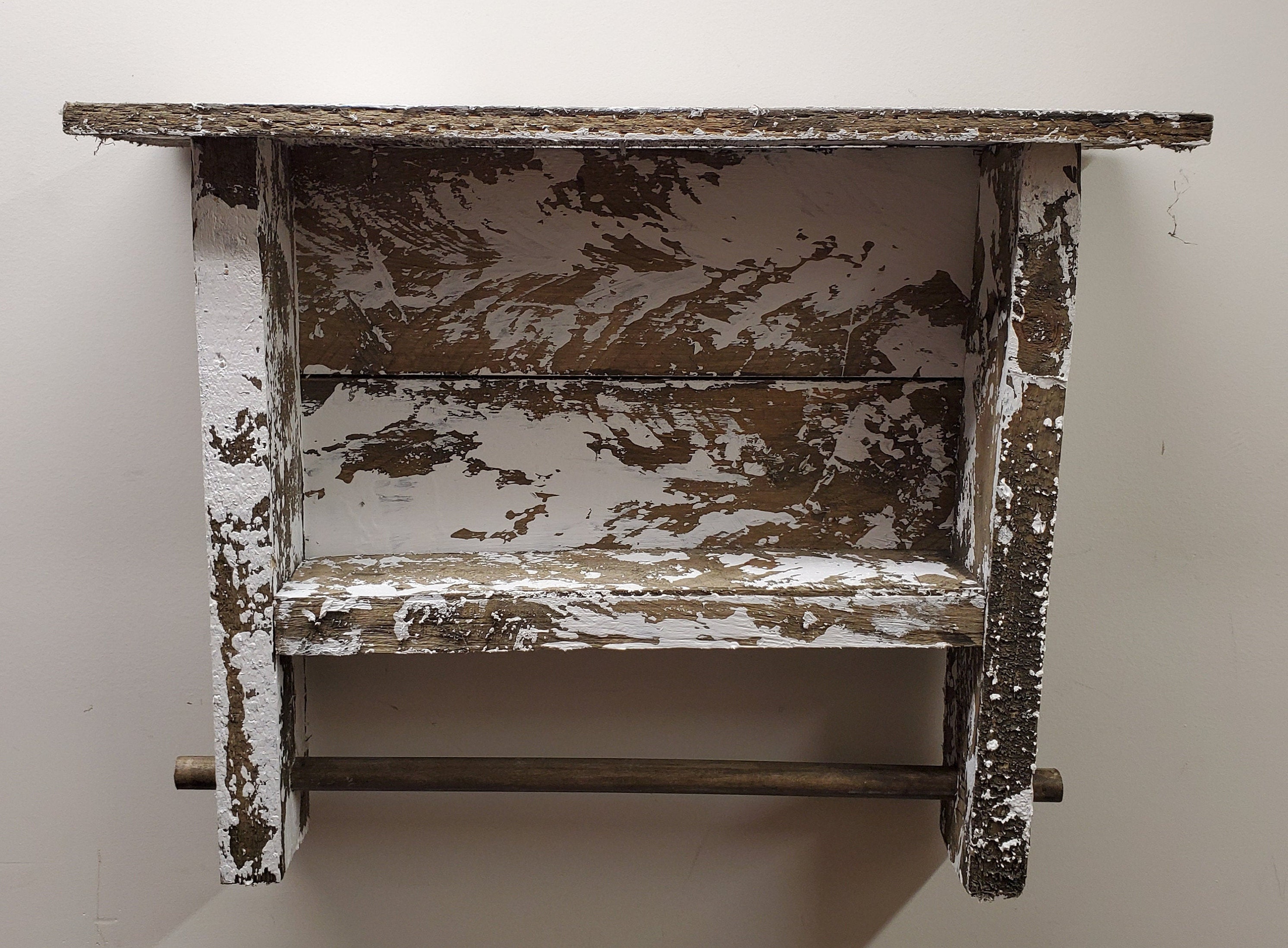 Pallet Wood Decor White Rustic Shelf Handpainted Finish - Etsy