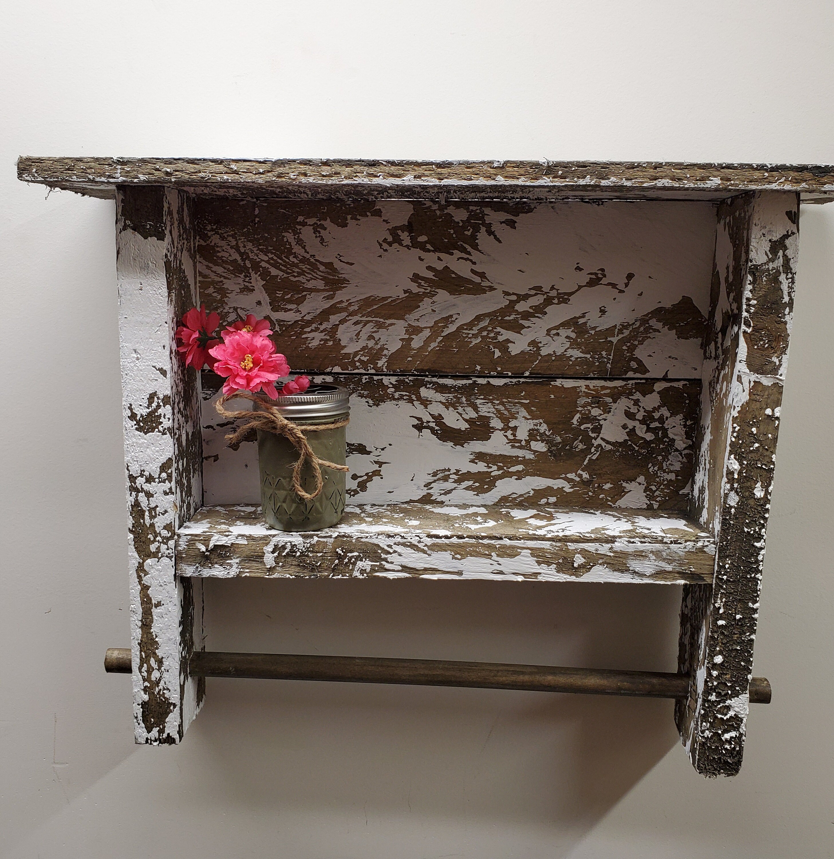 Pallet Wood Decor White Rustic Shelf Handpainted Finish - Etsy