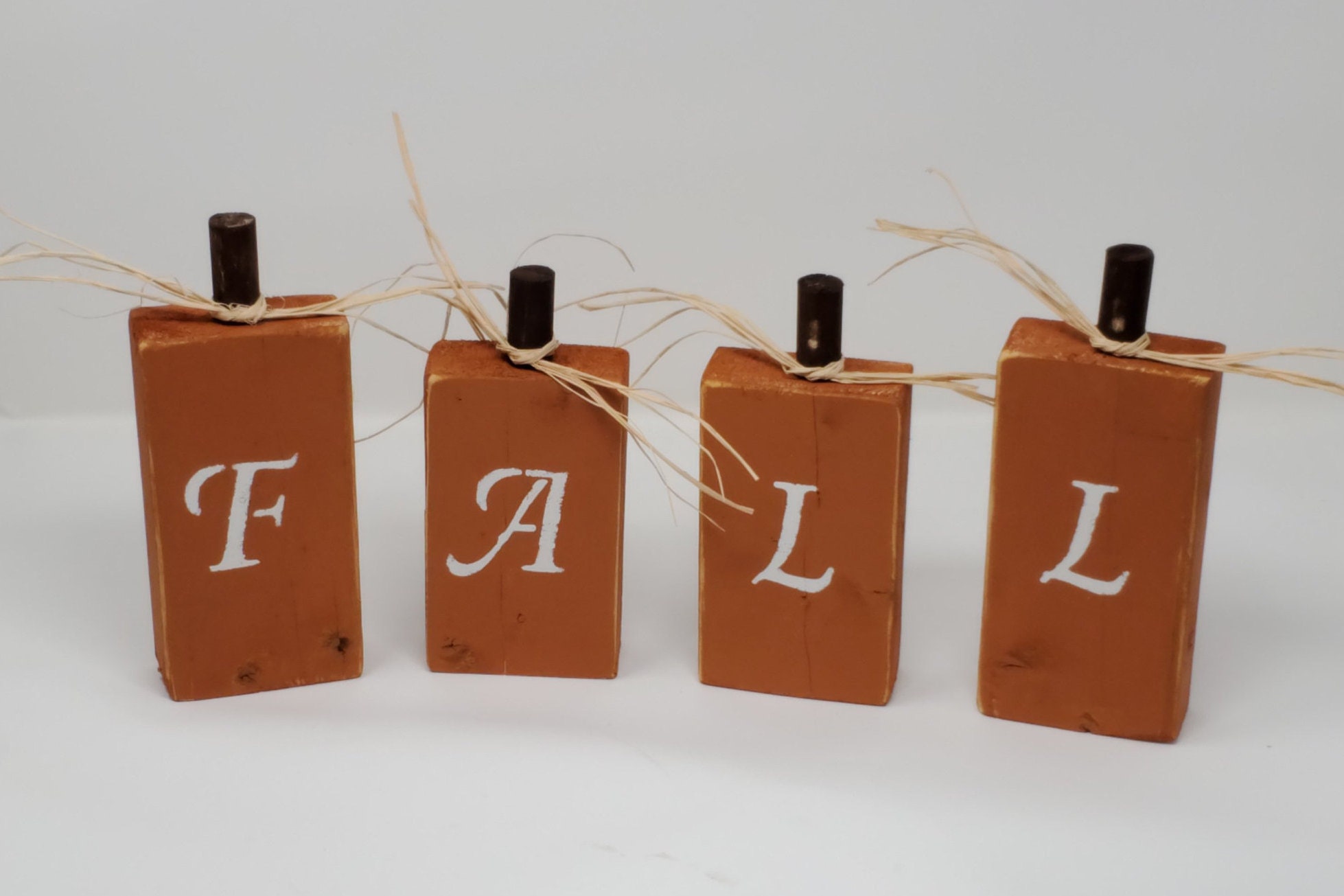 Wood Fall Pumpkin Block Set - Seasonal Home Decor for Fall, Halloween ...