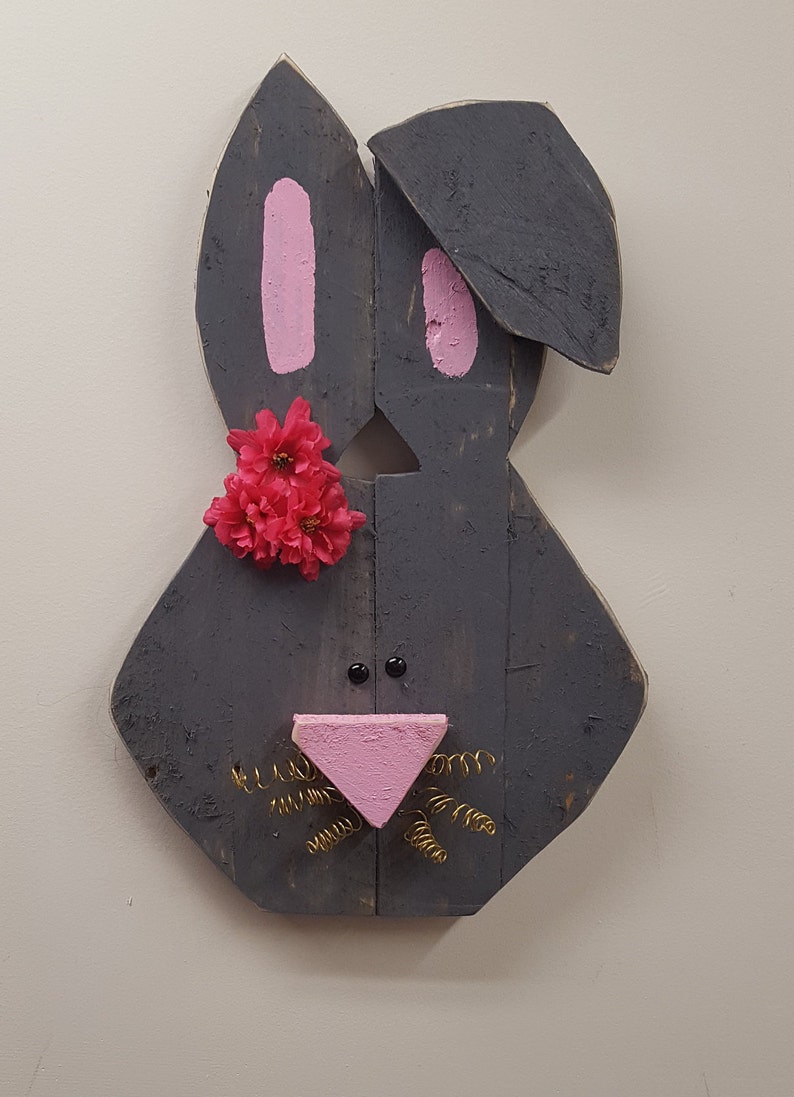 Pallet Wood Bunny, Easter Decor, Rustic Bunny, Brown Rabbit, Wall ...